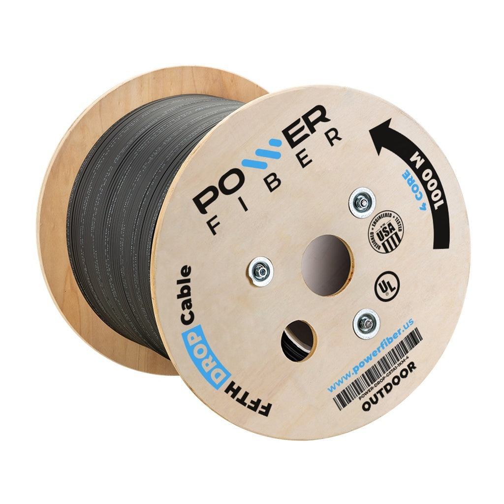 Cable de Fibra Óptica FTTH 2 Hilos Power Fiber 1KM para Exterior ...