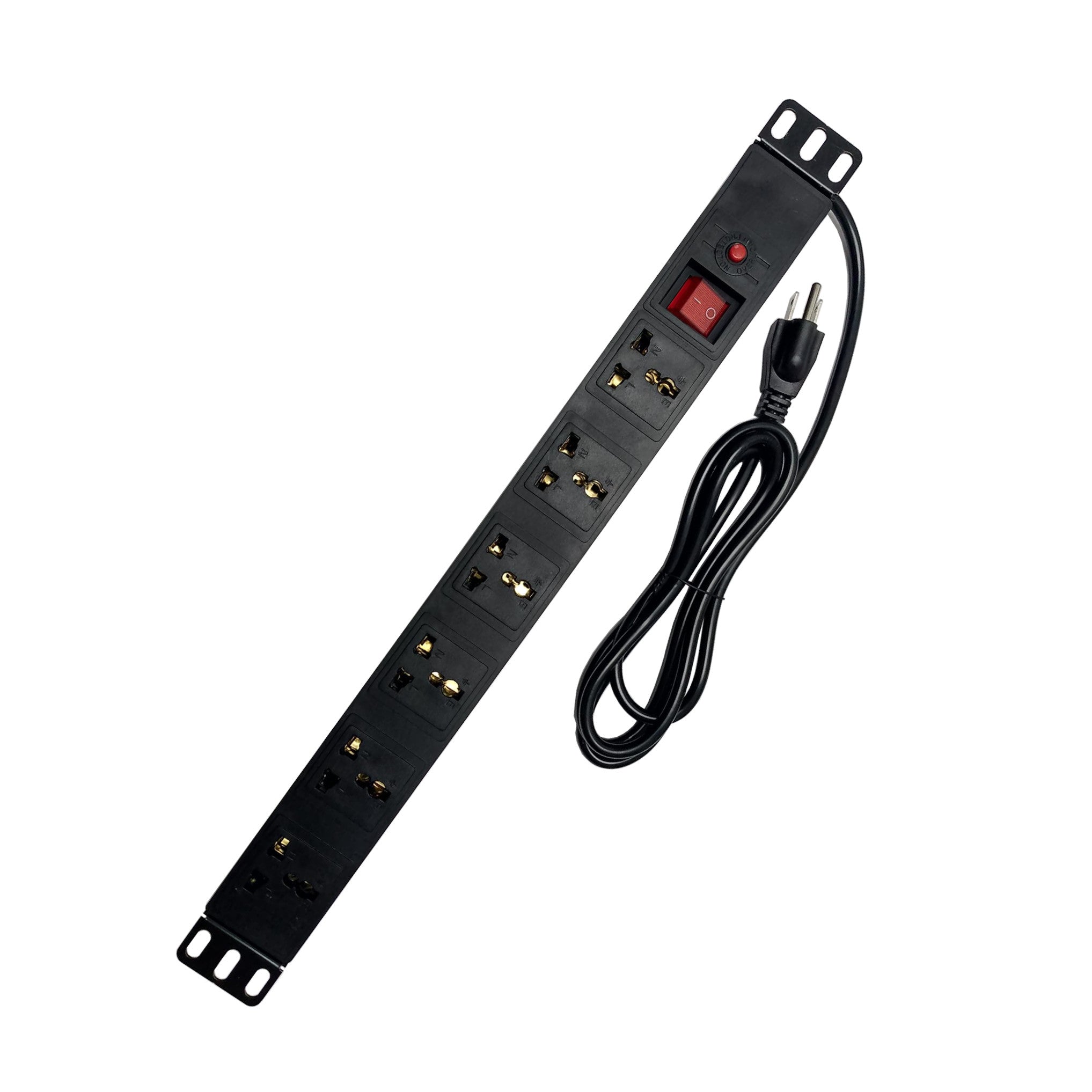 Regleta PDU Rackeable con 6 Tomas Universales - 10 A, 120V/250V ...