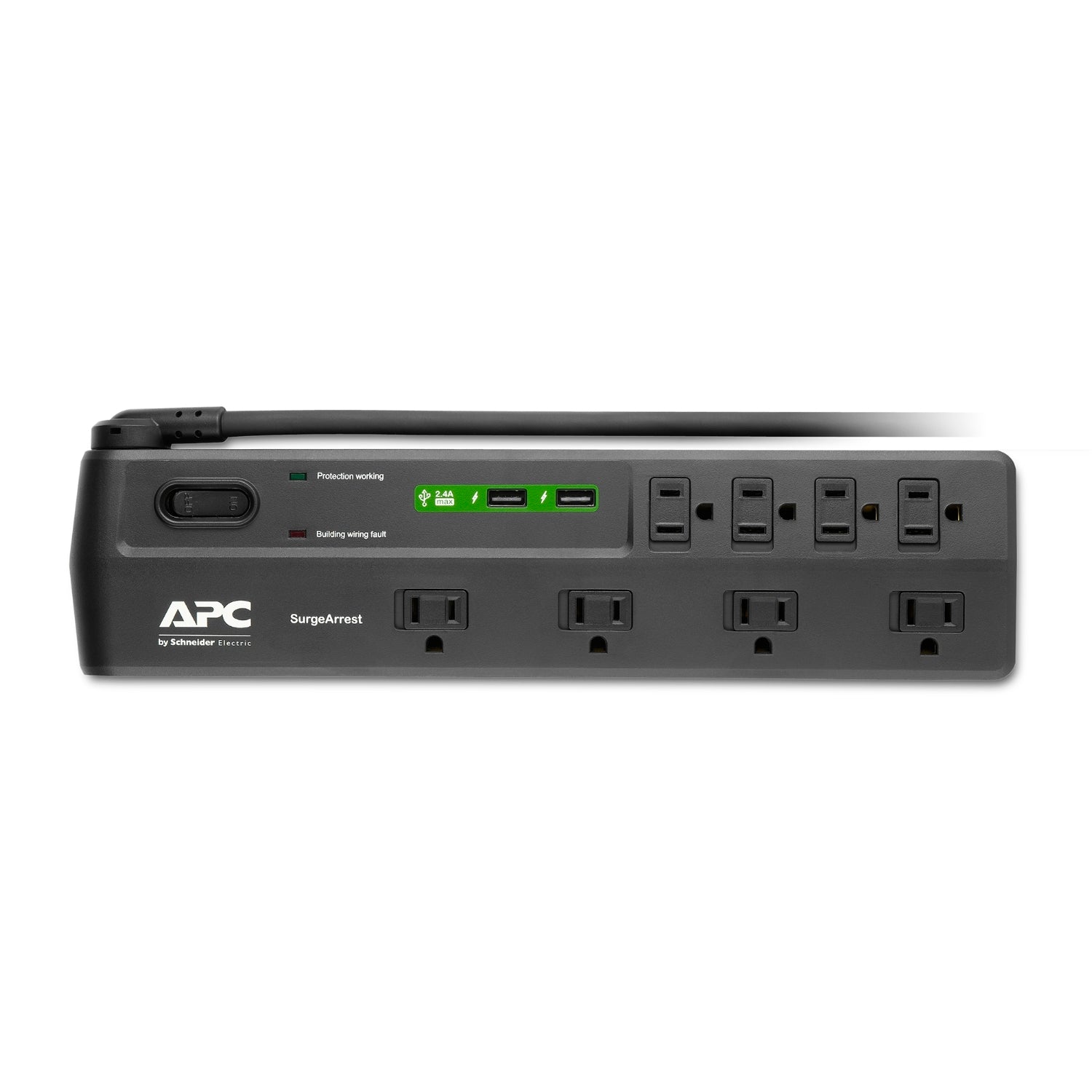 Regleta Profesional APC de 8 Tomas y 2 Puertos USB para Carga Rápida ...